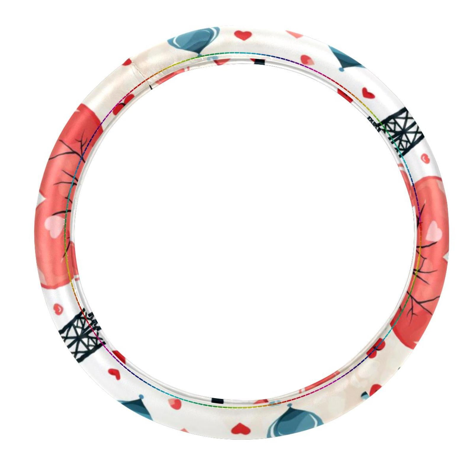 Eiffel Tower 14.5 Inch Printing PVC Leather Car Wheel Cover Steering ...