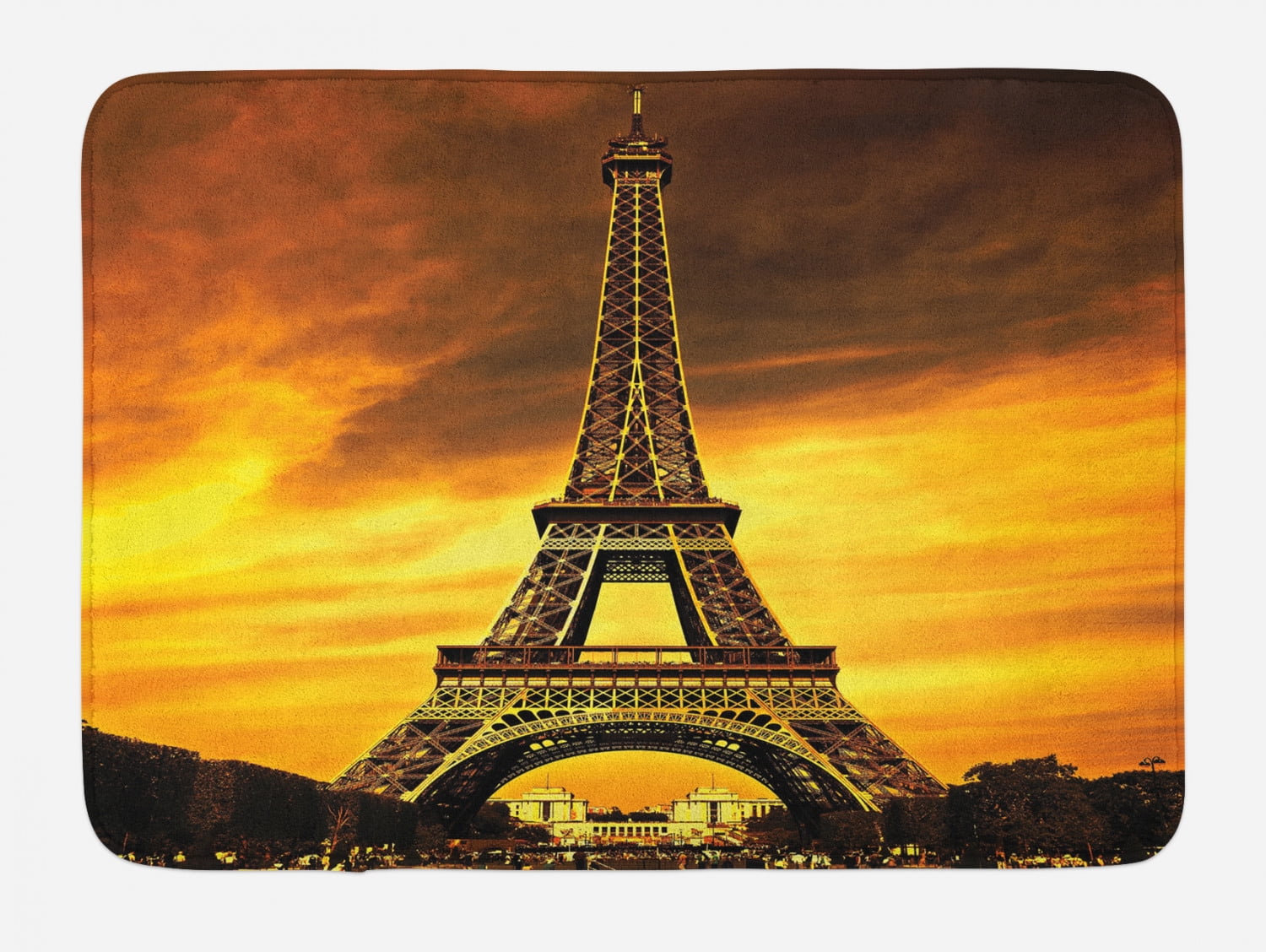 Eiffel Tower Bath Mat, Paris Love City Monument In Dramatic Sunrise ...