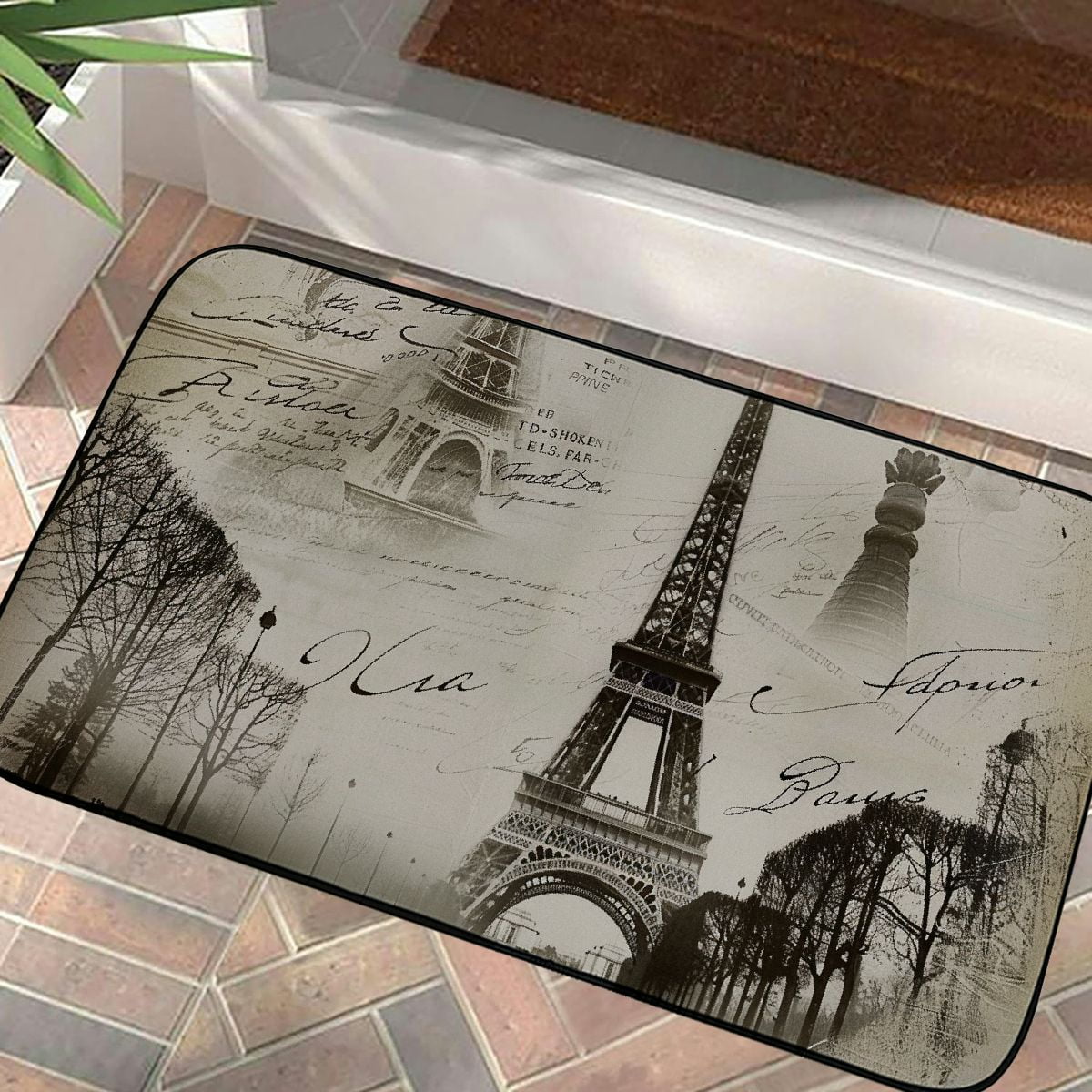ONETECH Eiffel Tower Bath Mat Paris Tower Bath Rug Memory Foam Paris ...