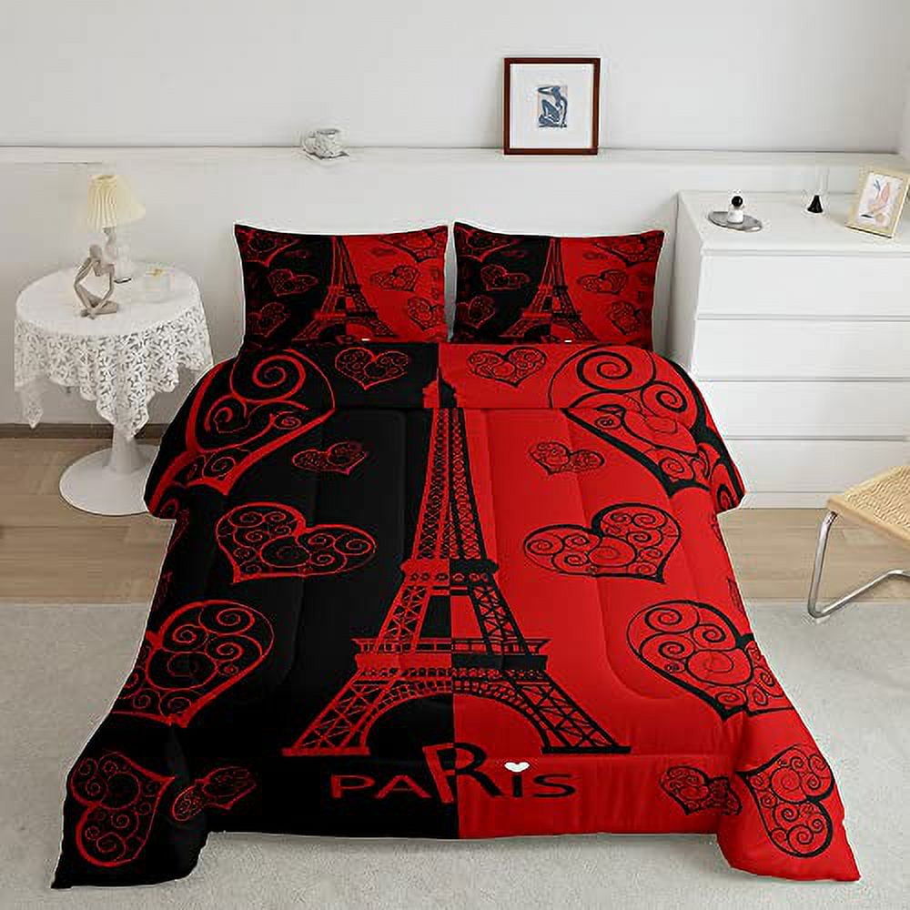 Eiffel Tower Bear Silhouettes Kids Comforter Set Boys Girls Adults Xmas ...