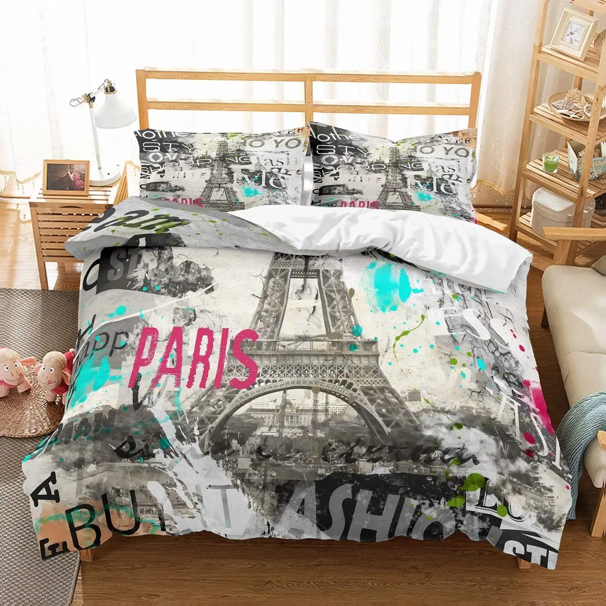 Eiffel Tower Bedding Duvet Cover Set 3d Digital Printing Bed Linen ...