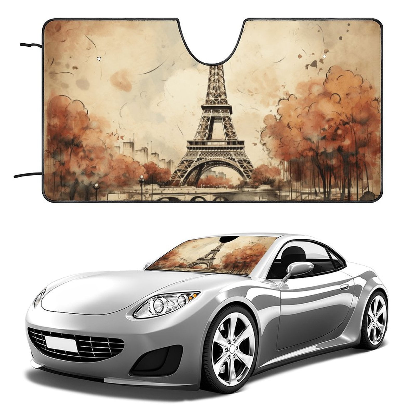 Eiffel Tower Car Front Window Sunshade, Car Interior Protector to Block ...
