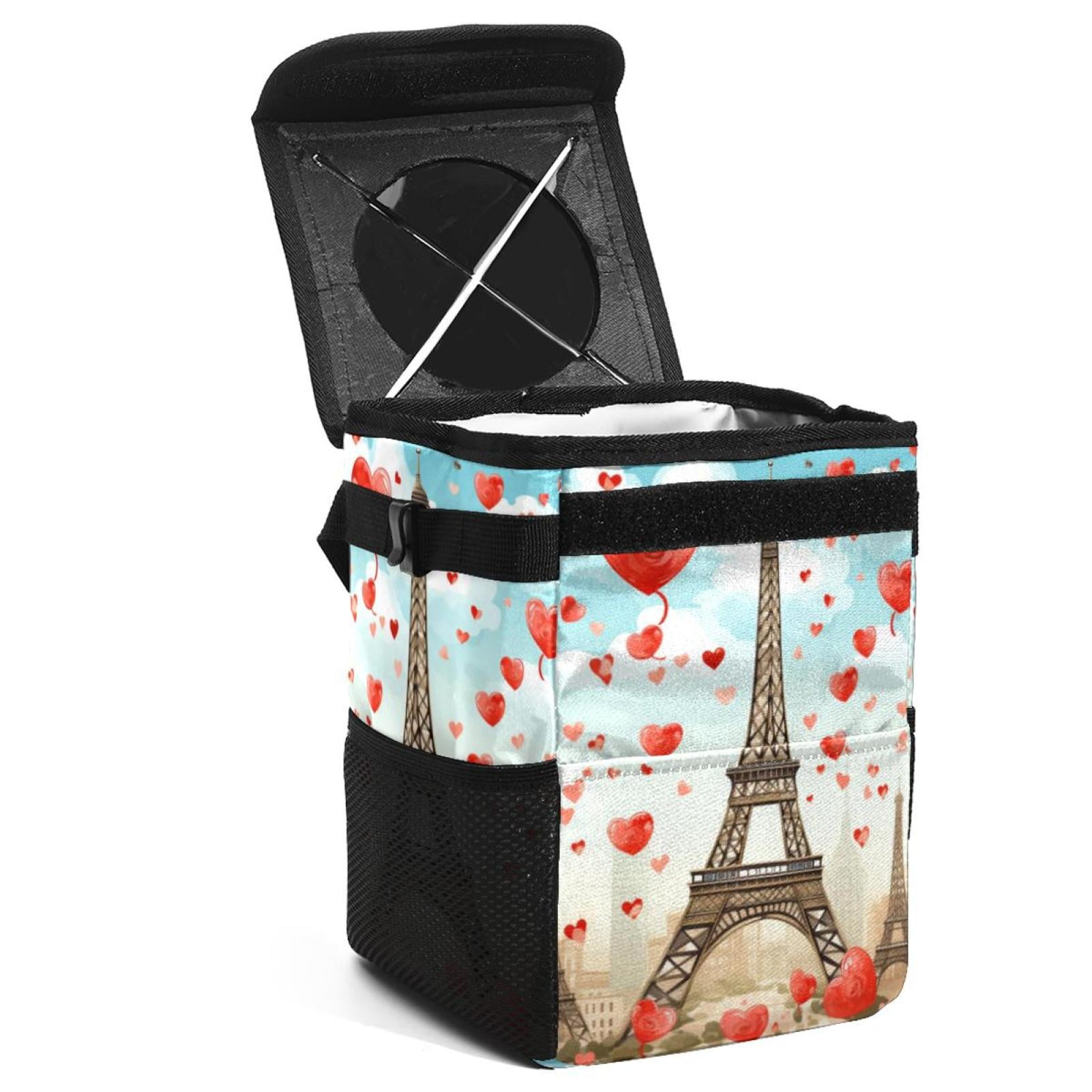 Eiffel Tower Car Trash Can: Foldable with Lid, Leak-Proof, Hanging ...