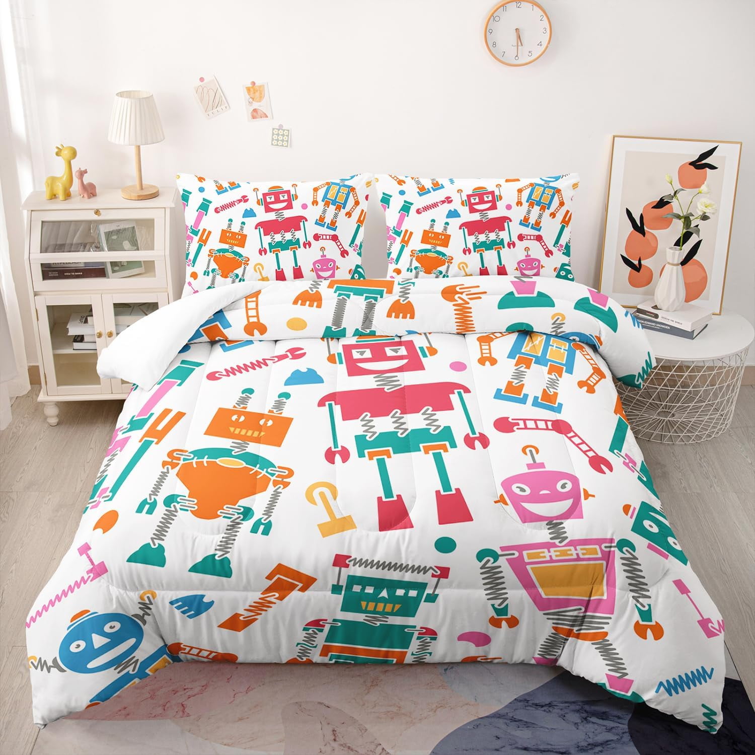 Eiffel Tower Comforter Set Size Flower Balloon Paris Tower Watercolor ...