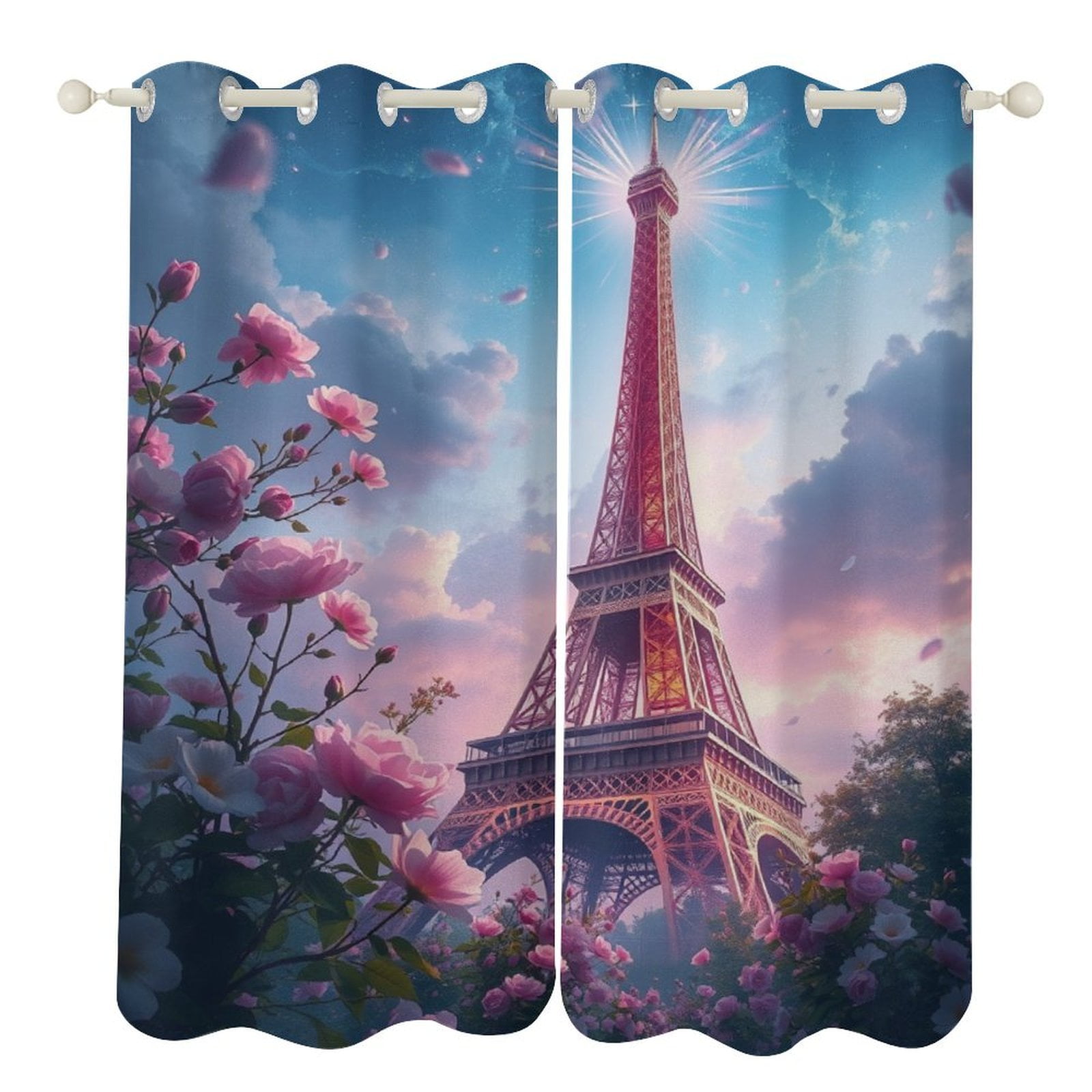 Eiffel Tower Curtain Home Decoration Living Room Curtains Window Treatments For Kitchen Bedroom ...