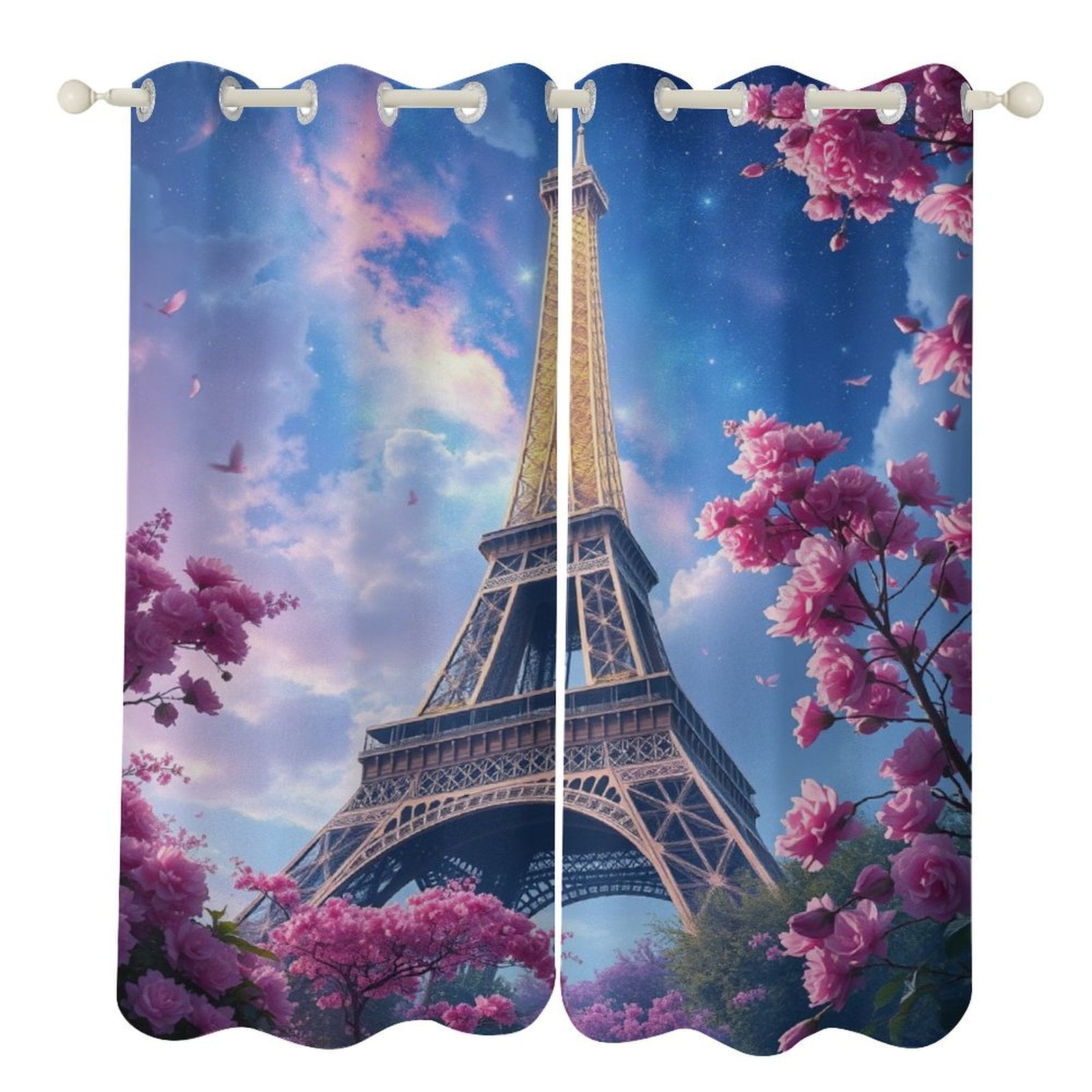 Eiffel Tower Curtain Home Decoration Living Room Curtains Window Treatments For Kitchen Bedroom ...