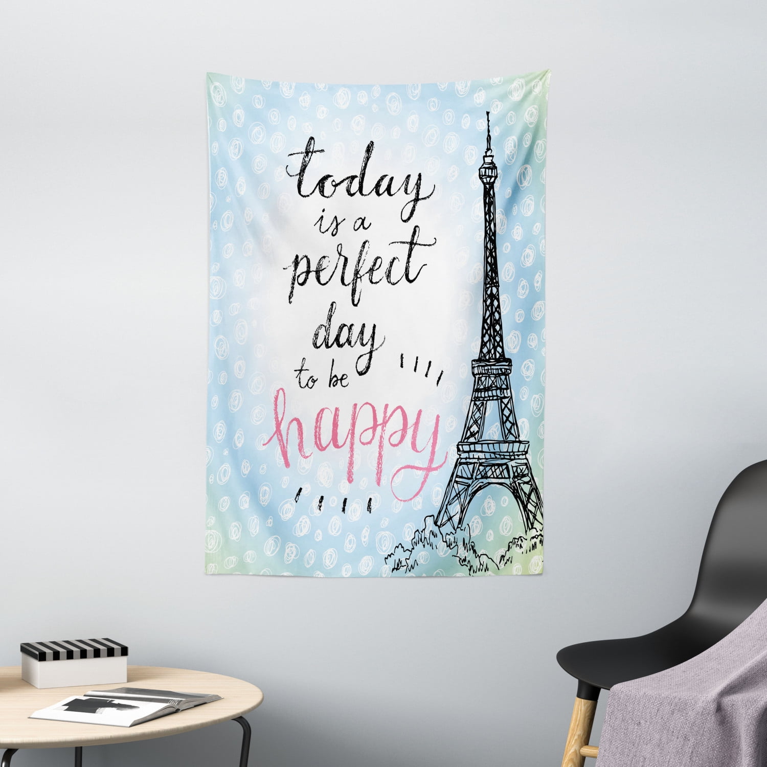 Eiffel Tower Decor Wall Hanging Tapestry, Perfect Day Eiffel Tower ...