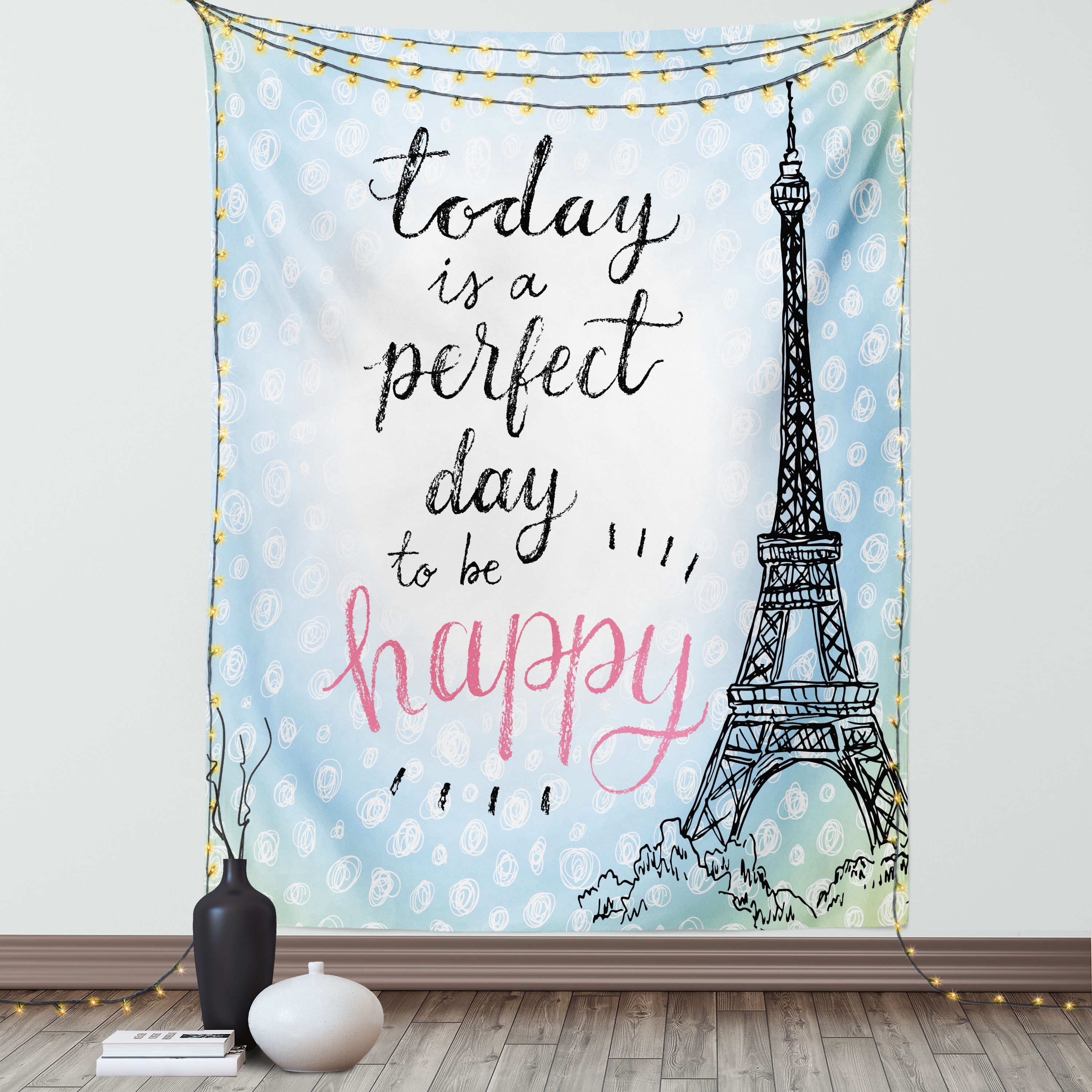 Eiffel Tower Decor Wall Hanging Tapestry, Perfect Day Eiffel Tower ...