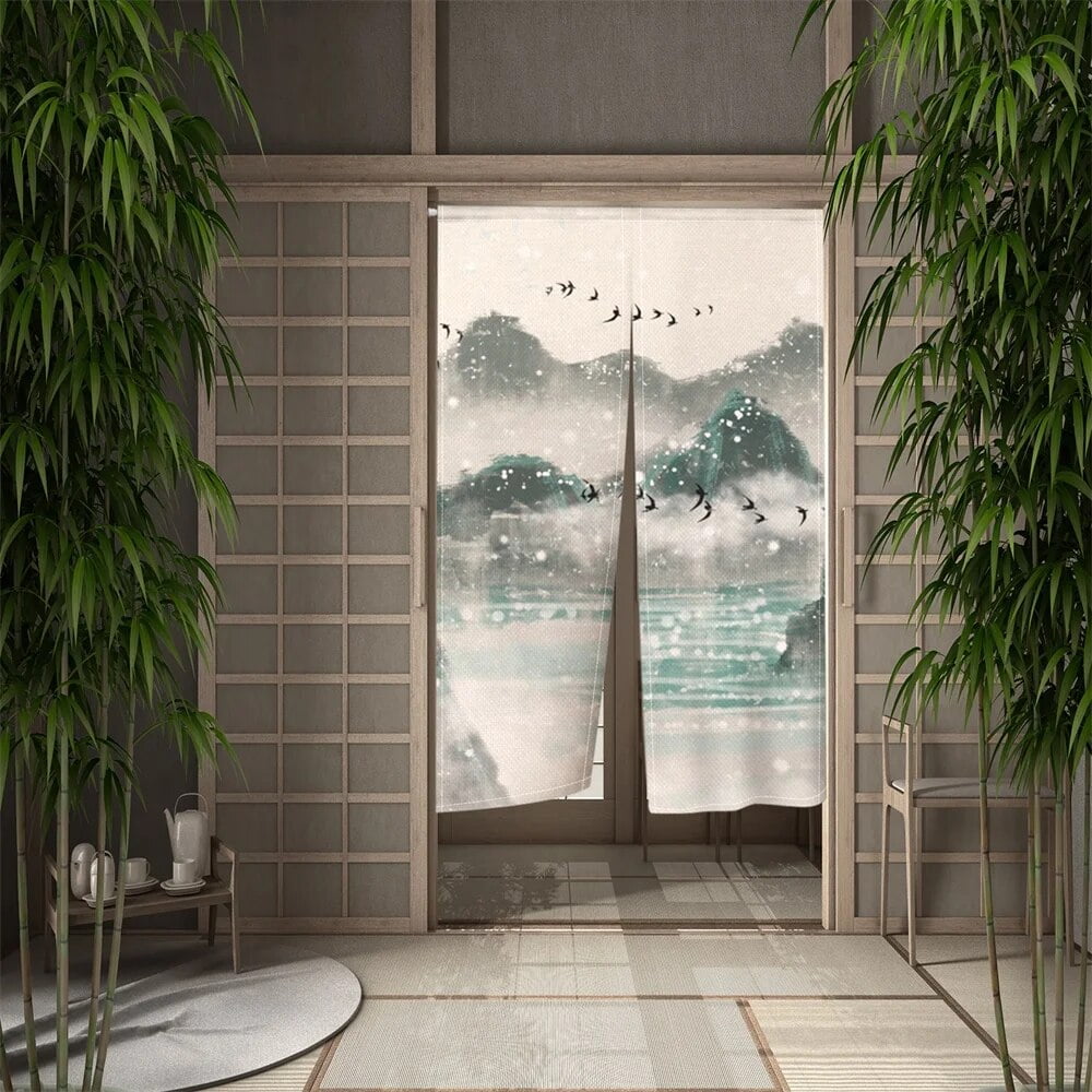Eiffel Tower Door Curtain Kitchen Dining Room Natural Landscape Room ...