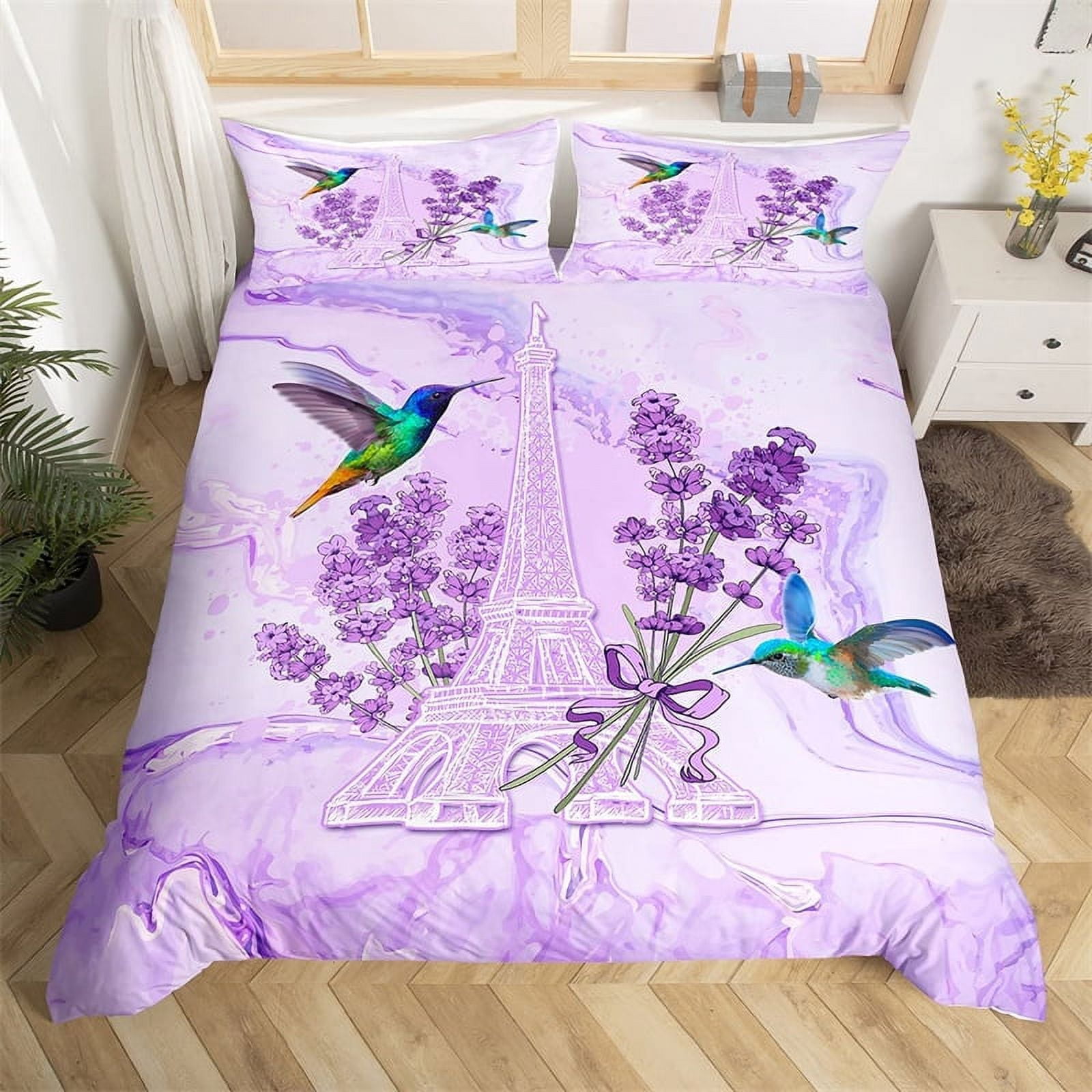 Eiffel Tower Duvet Cover Chic Paris Bedding Set Microfiber Modern ...