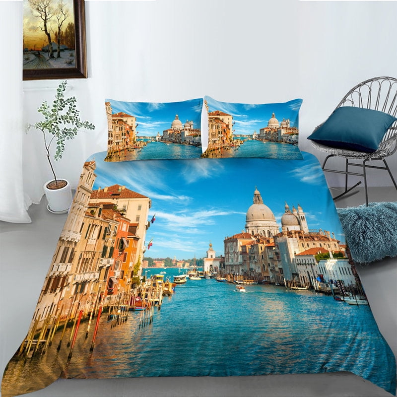 Eiffel Tower Duvet Cover Modern French Paris Cityscape Bedding Set 3D ...