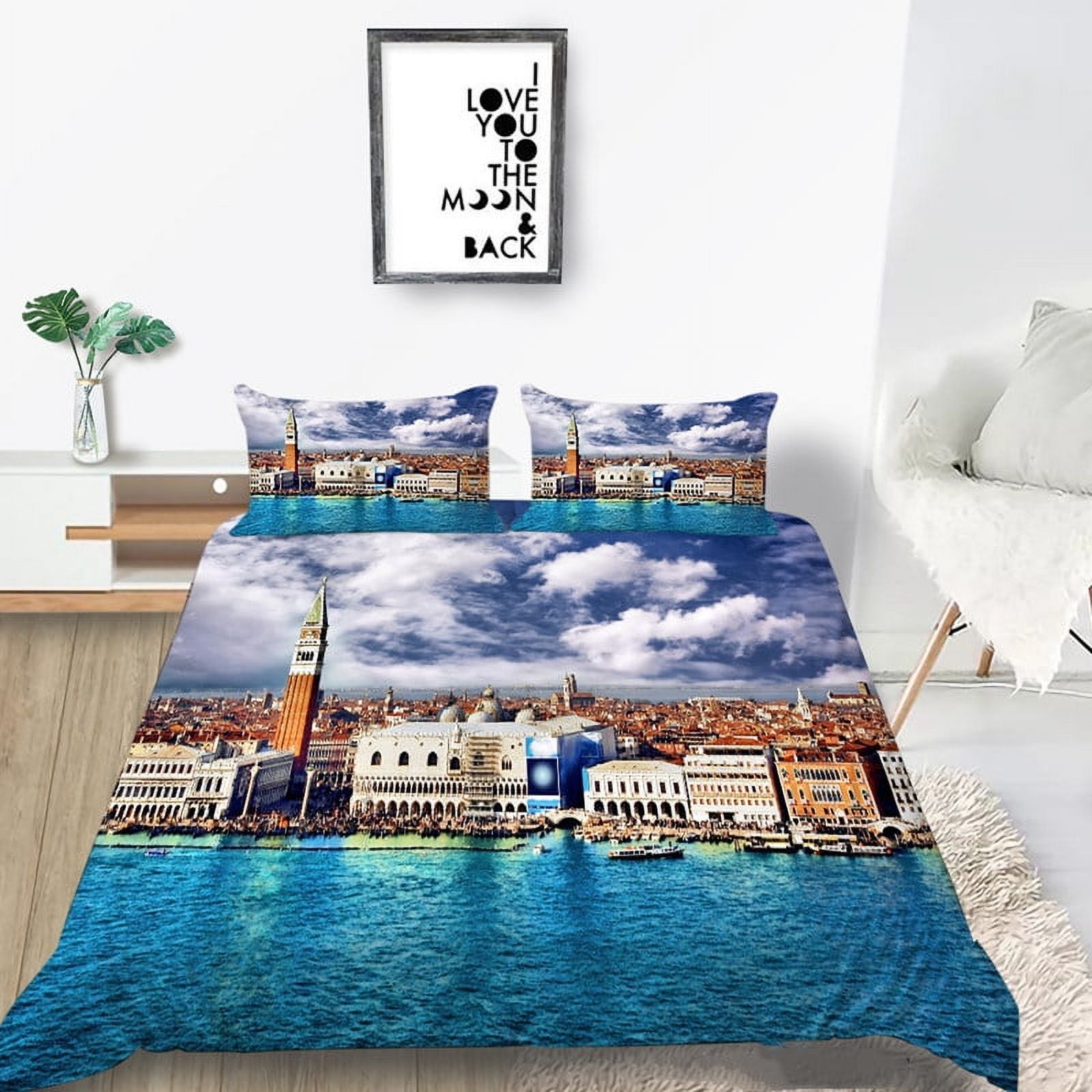 Eiffel Tower Duvet Cover Modern French Paris Cityscape Bedding Set 3D ...