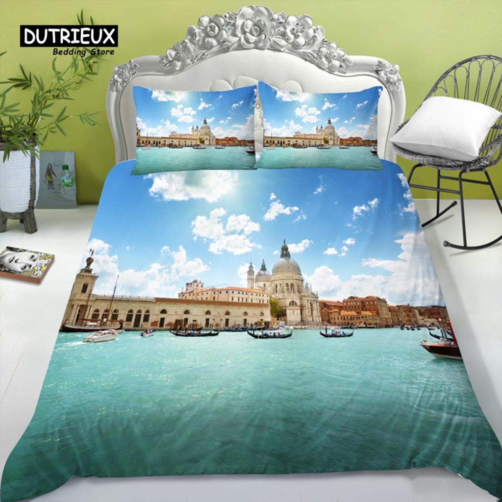 Eiffel Tower Duvet Cover Modern French Paris Cityscape Bedding Set 3D ...
