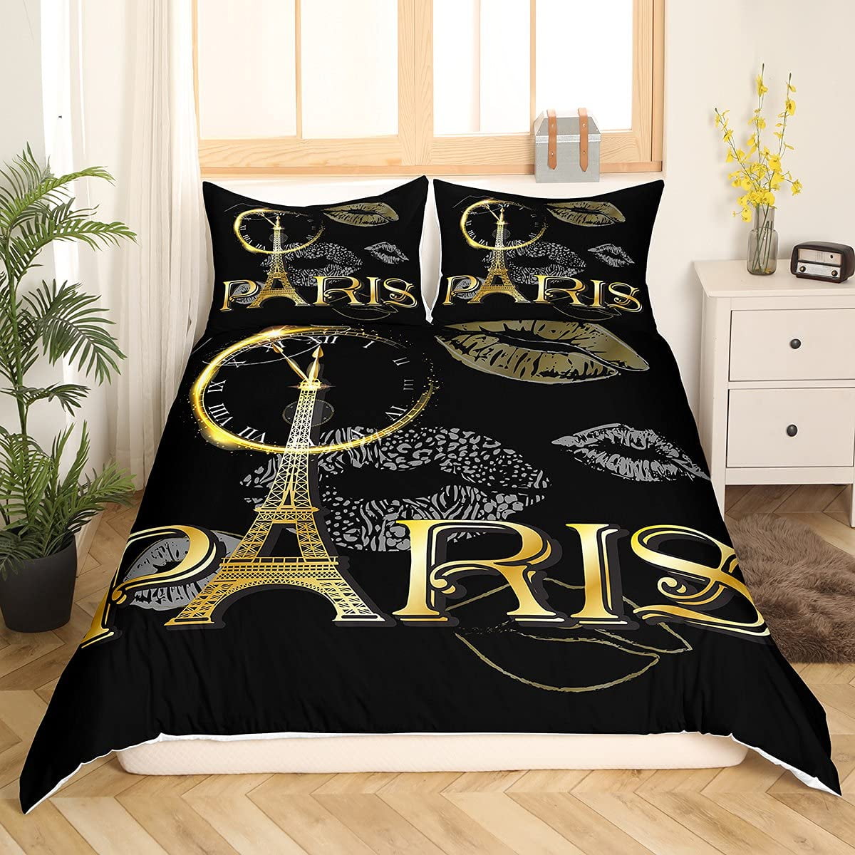 Eiffel Tower Duvet Cover Set King Size Paris Tower Bedding Set For Boy ...