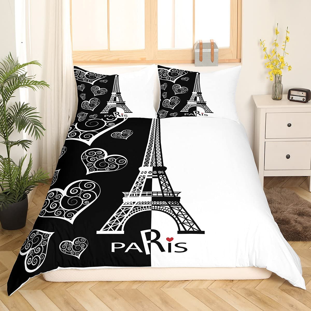 Eiffel Tower Duvet Cover Set King Size Paris Tower Bedding Set For Boy ...
