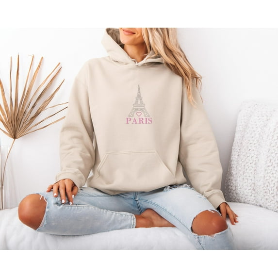 Eiffel Tower Embroidered Hoodie, France Paris Hoodie, Vacation in Paris ...