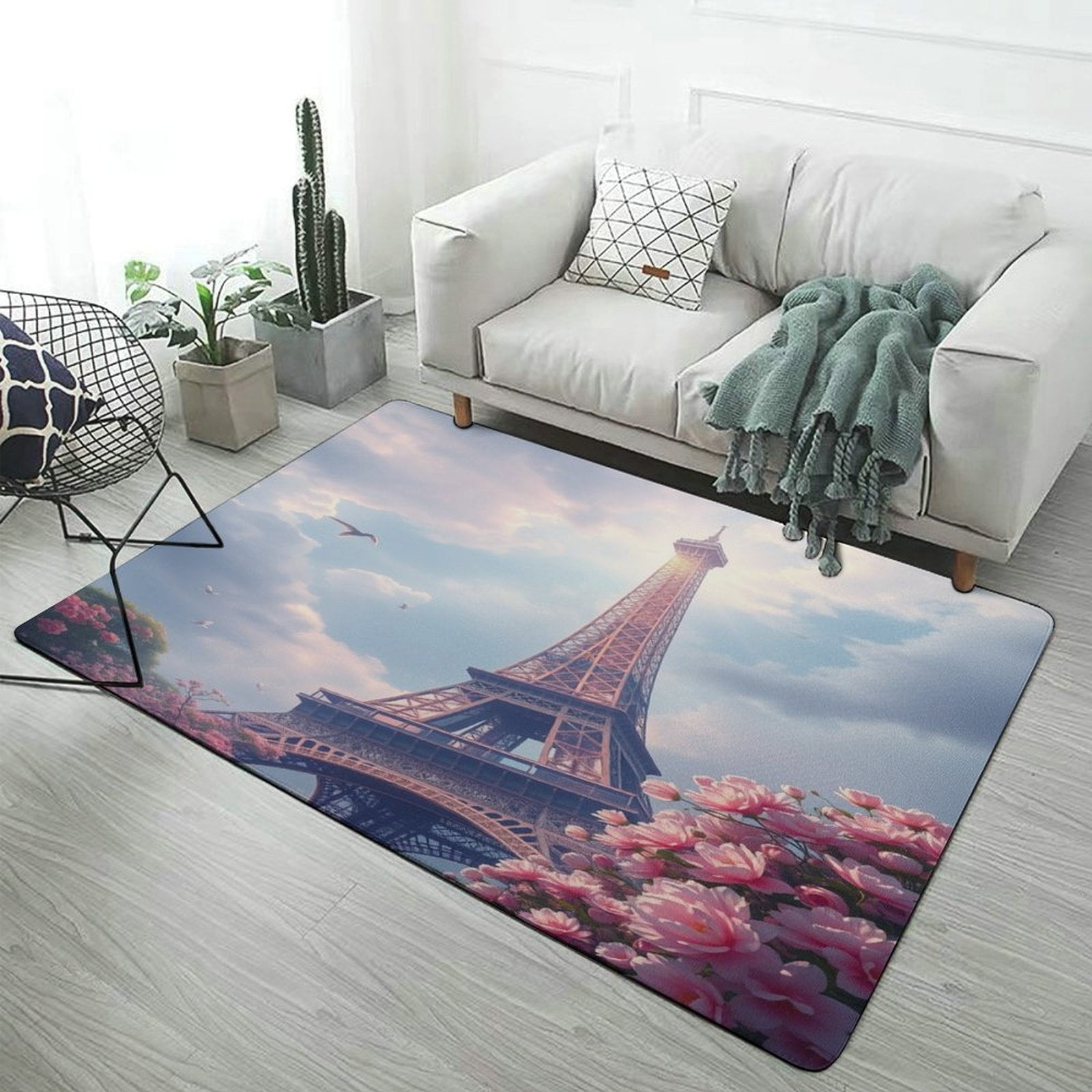 Eiffel Tower European Living Room Carpets Rugs Luxury Bedroom Study R ...