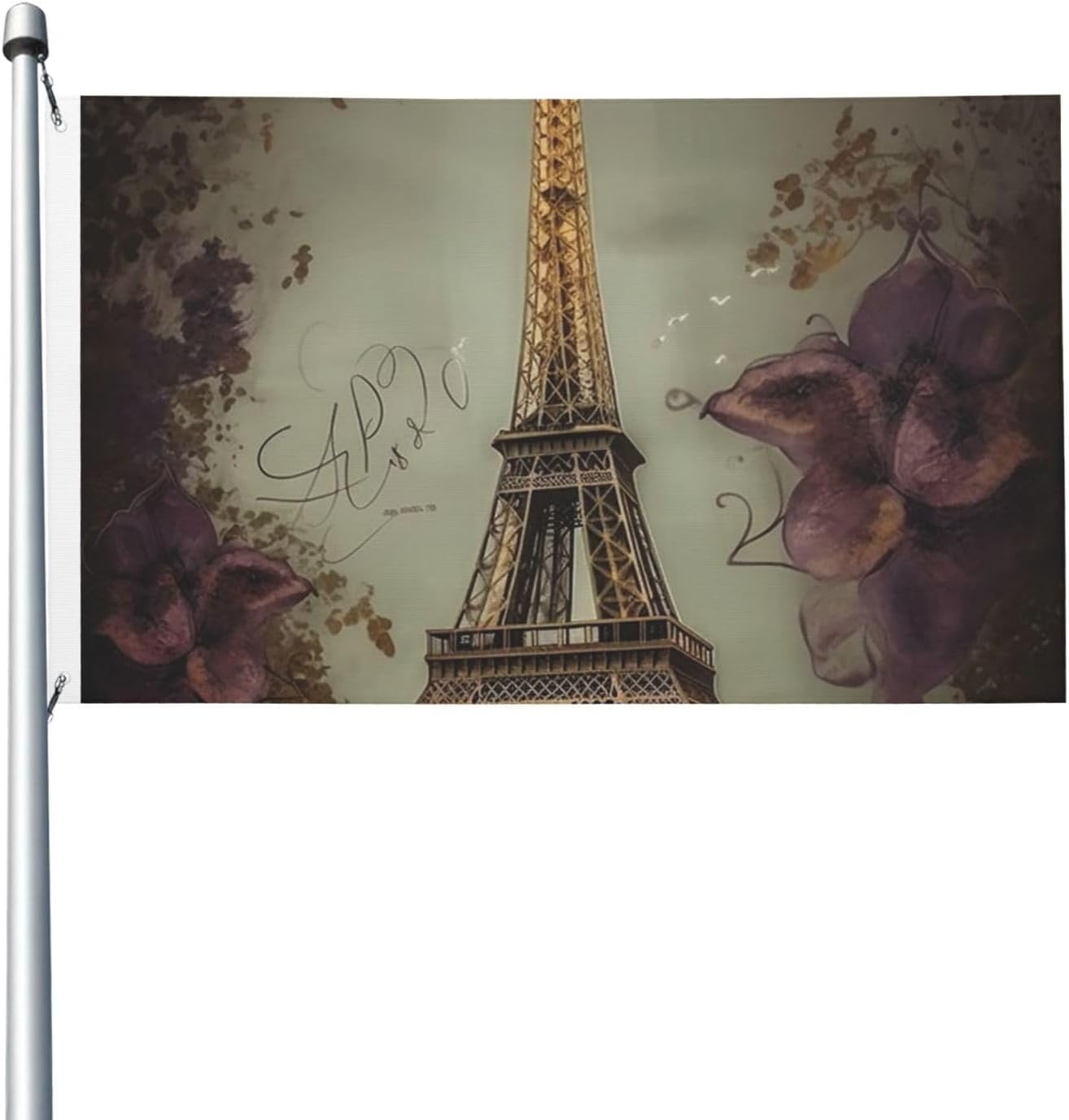 Eiffel Tower Flag 4.85x8 ft Garden Flag Welcome Spring Summer Garden ...