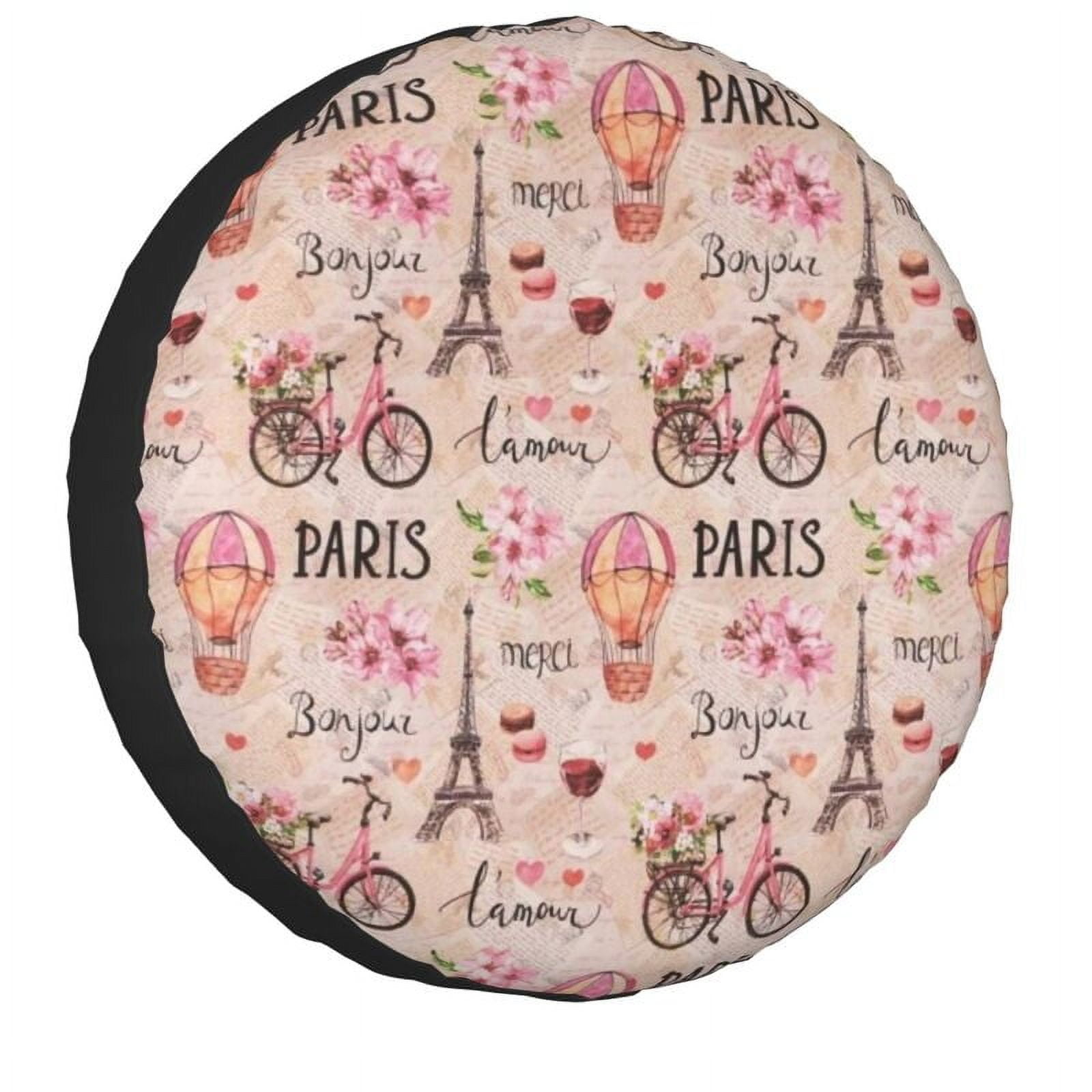Eiffel Tower Floral Tire Cover 4WD 4x4 RV Spare Wheel Protector for ...