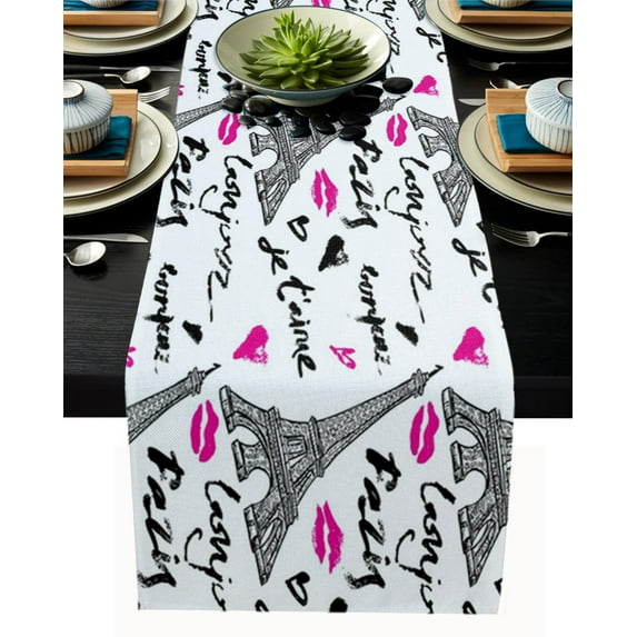 Eiffel Tower Flowers Butterfly Table Runner Wedding Table r Party ...