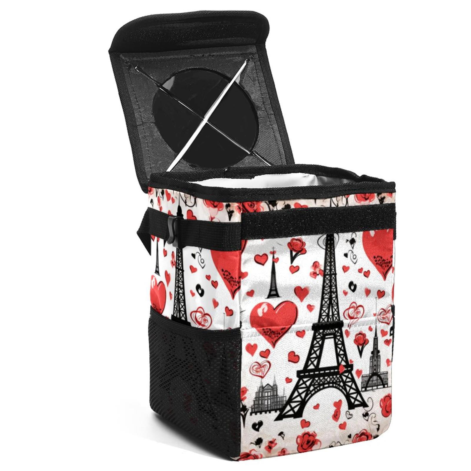 Eiffel Tower Foldable Car Garbage Can with Lid, Leak-Proof, Hanging ...