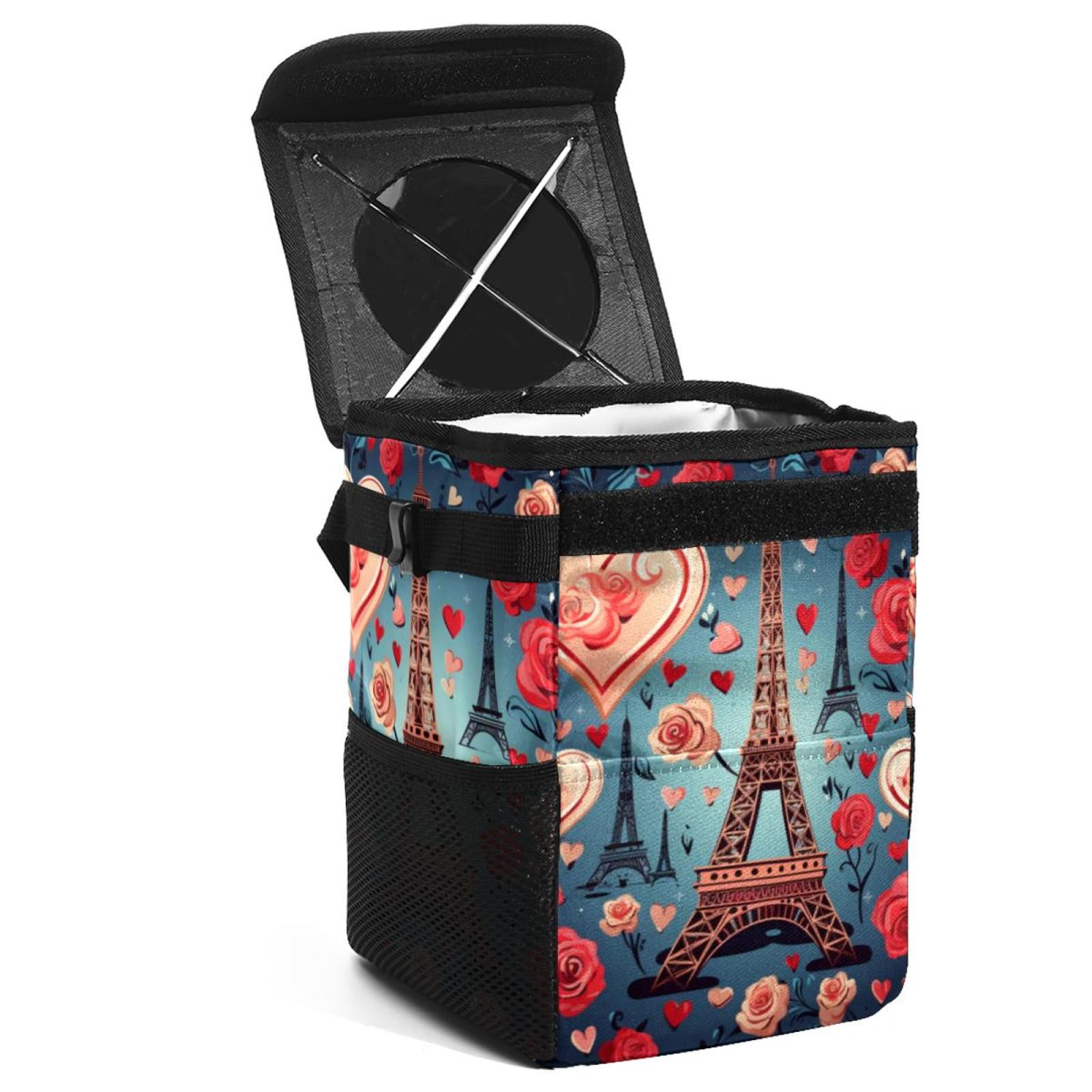 Eiffel Tower Foldable Car Garbage Can with Lid and Leak-Proof, Hanging ...