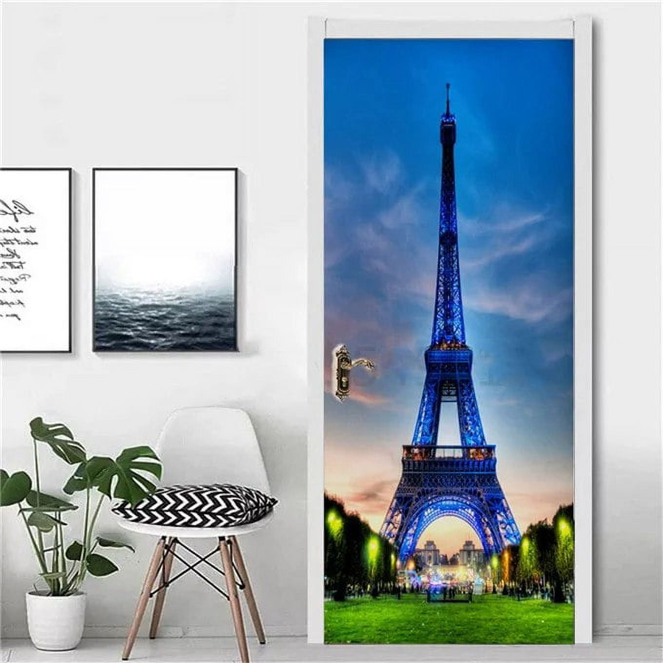 Eiffel Tower Fridge Sticker Door Cover Refrigerator Wallpaper Vinyl ...