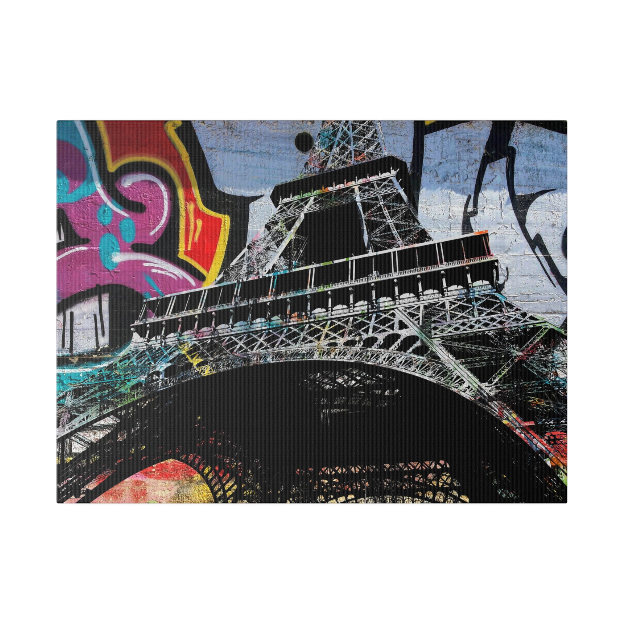 Eiffel Tower Graffiti Two Canvas Wall Art - Pop Art by Stephen Chambers ...