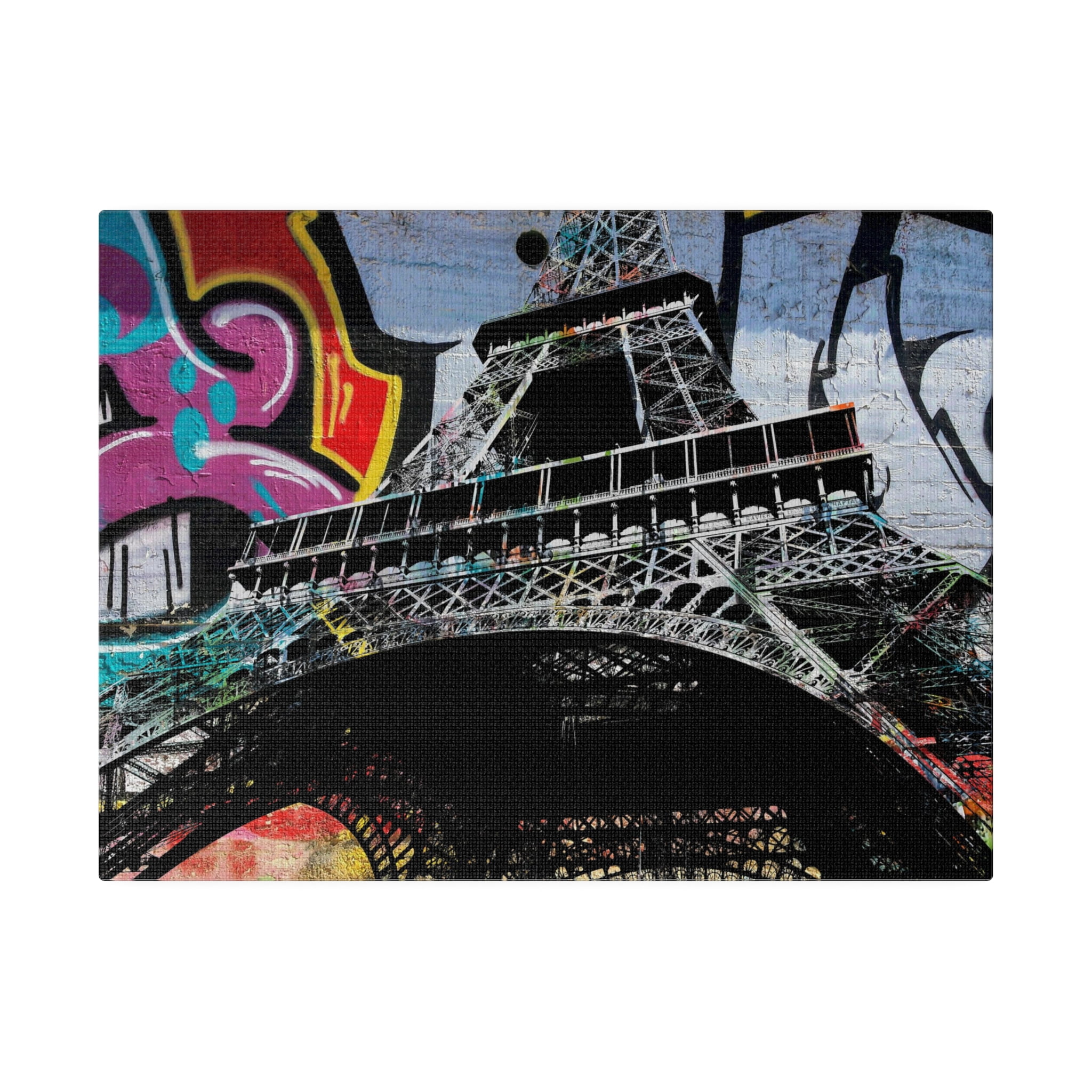 Eiffel Tower Graffiti Two Canvas Wall Art - Pop Art by Stephen Chambers ...