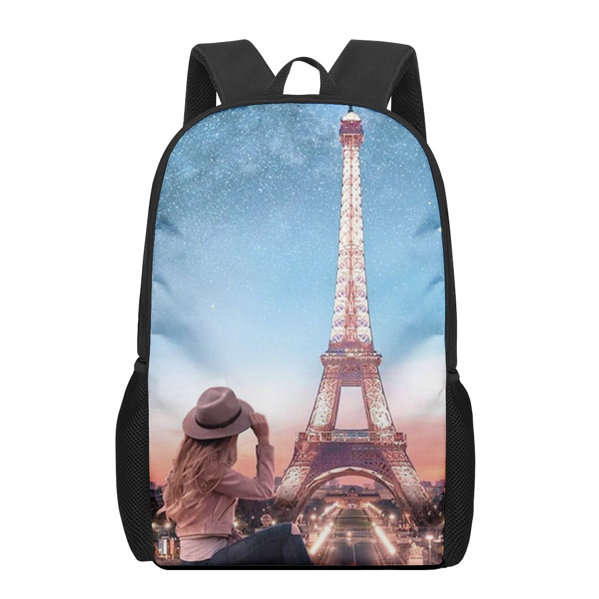Eiffel Tower Landscape Print Book Bags for Bag Casual Shoulder Backpack ...