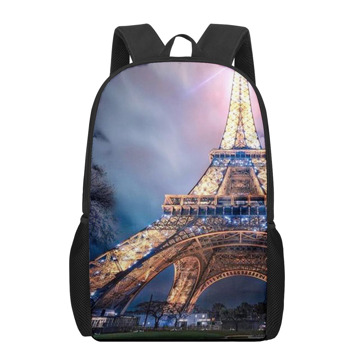 Eiffel Tower Landscape Print Book Bags for Bag Casual Shoulder Backpack ...