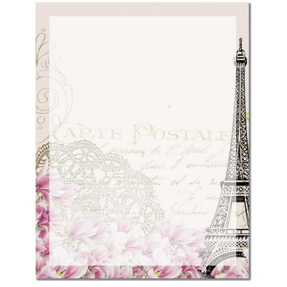 Eiffel Tower Letterhead Laser & Inkjet Printer Paper, 25 Sheets ...