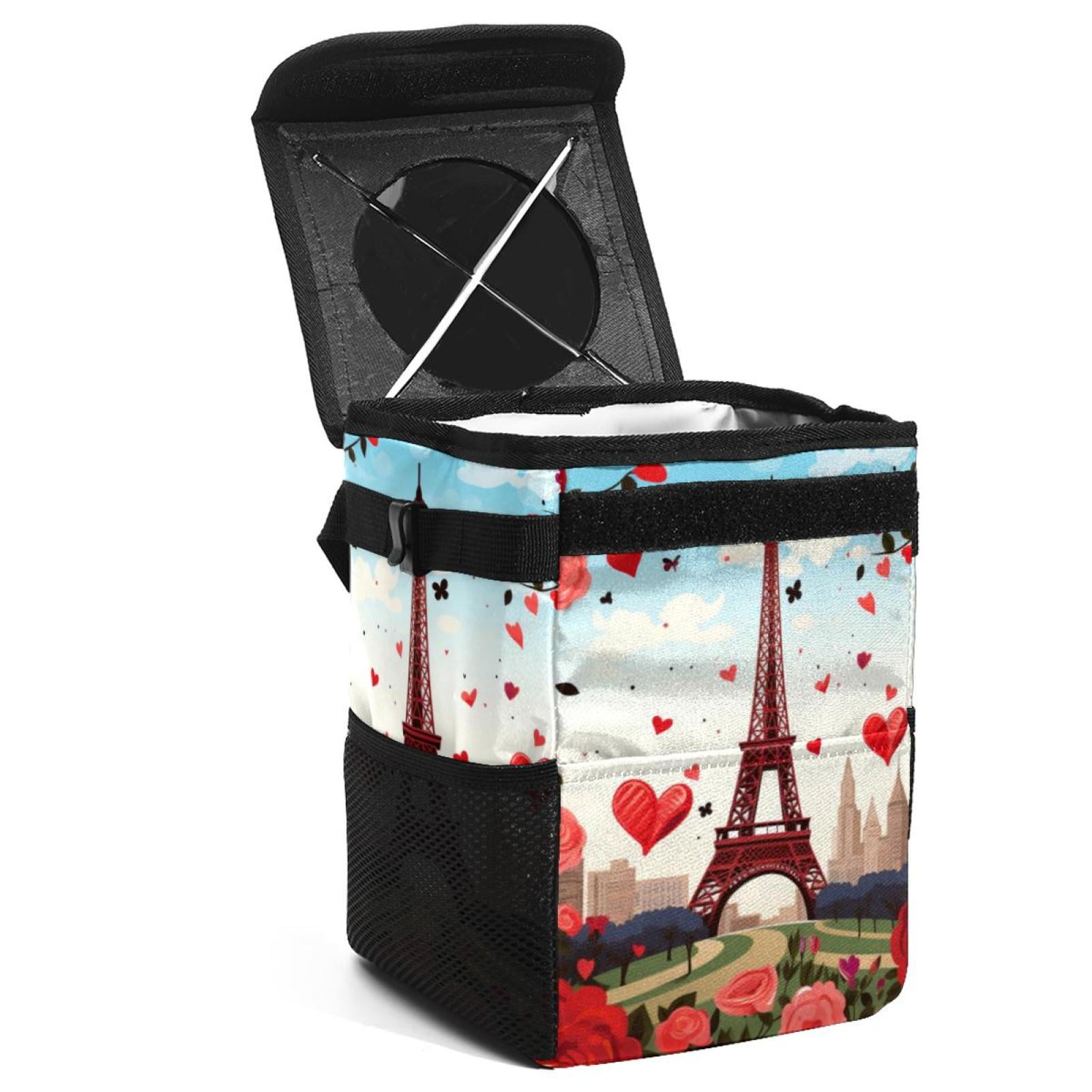 Eiffel Tower Mini Trash Can Car Garbage Can Car Trash Can - Foldable ...
