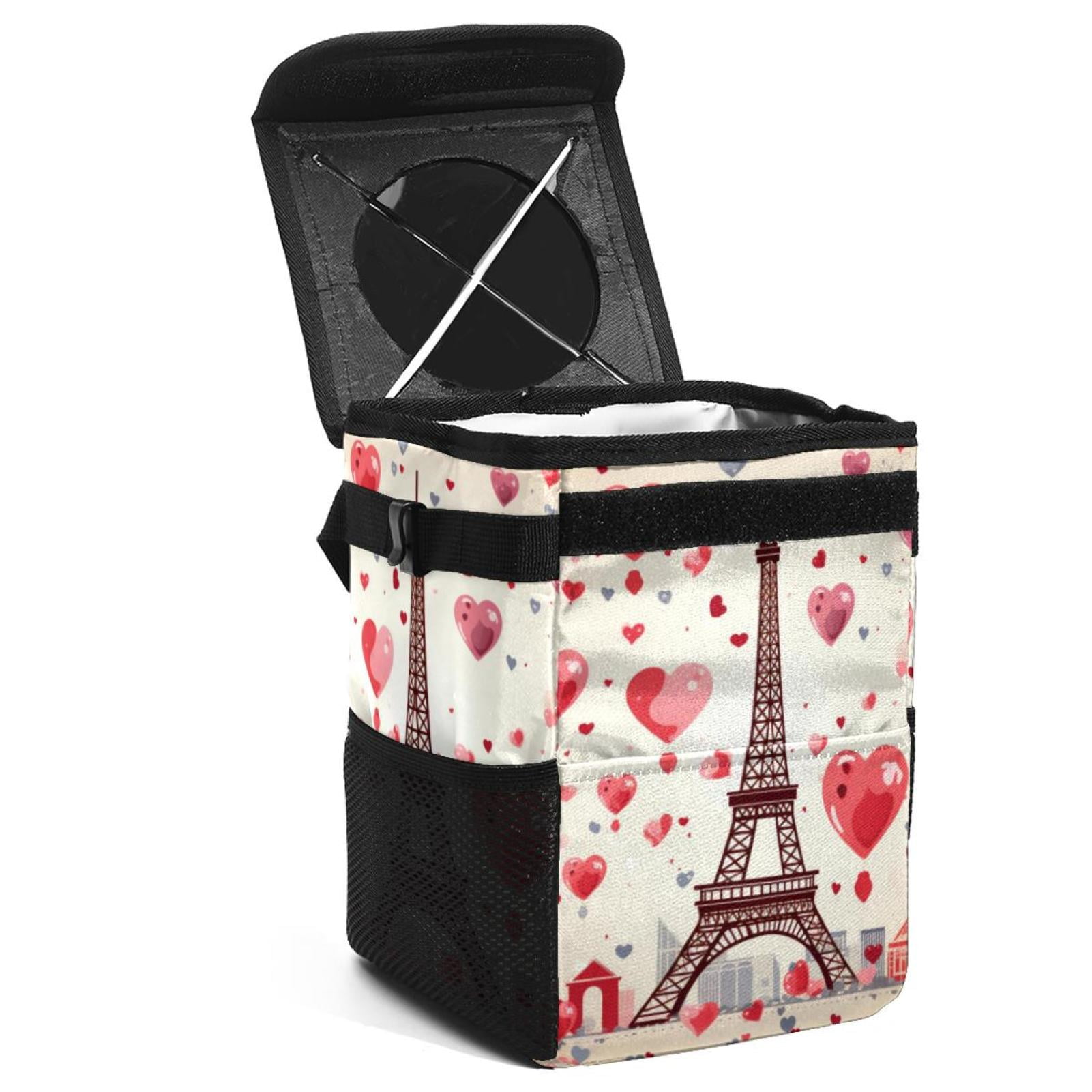 Eiffel Tower Mini Trash Can for Car: Foldable, with Lid, Leak-Proof ...