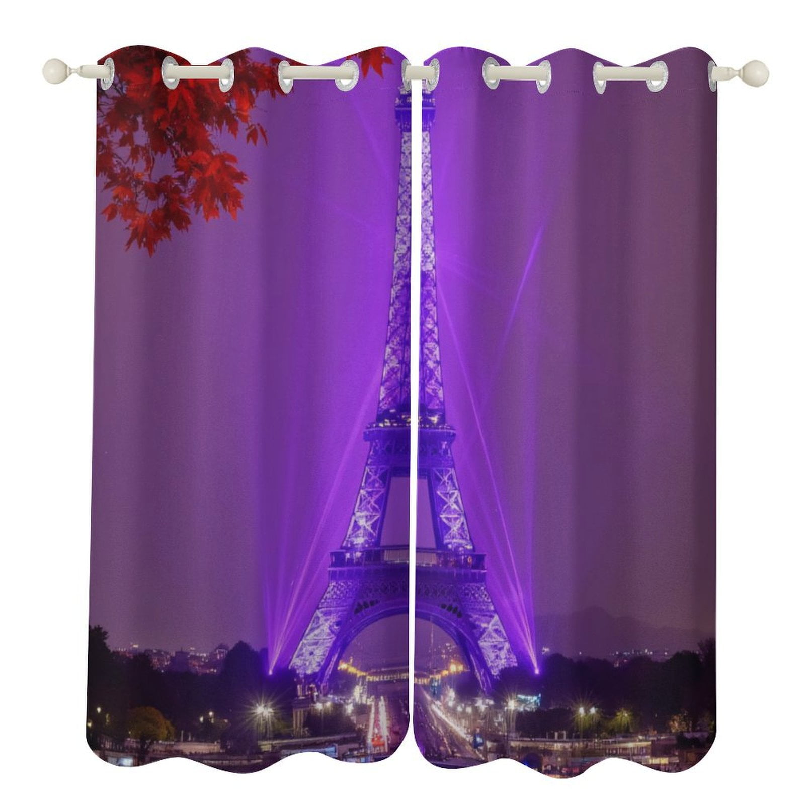 Eiffel Tower Night Illumination Luxury Window Curtains Blinds for Living Room Kids Bedroom ...