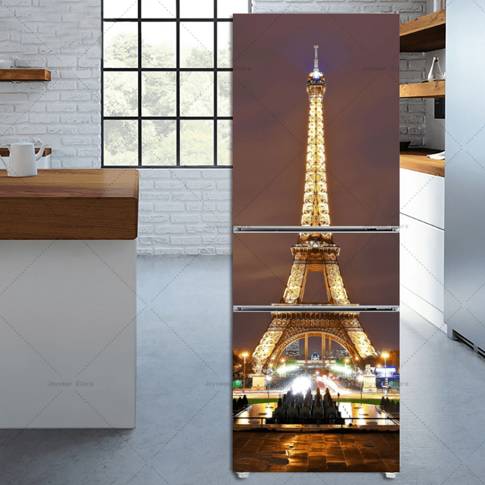 Eiffel Tower Night View Door Sticker Home Decoration Wall Sticker PVC ...