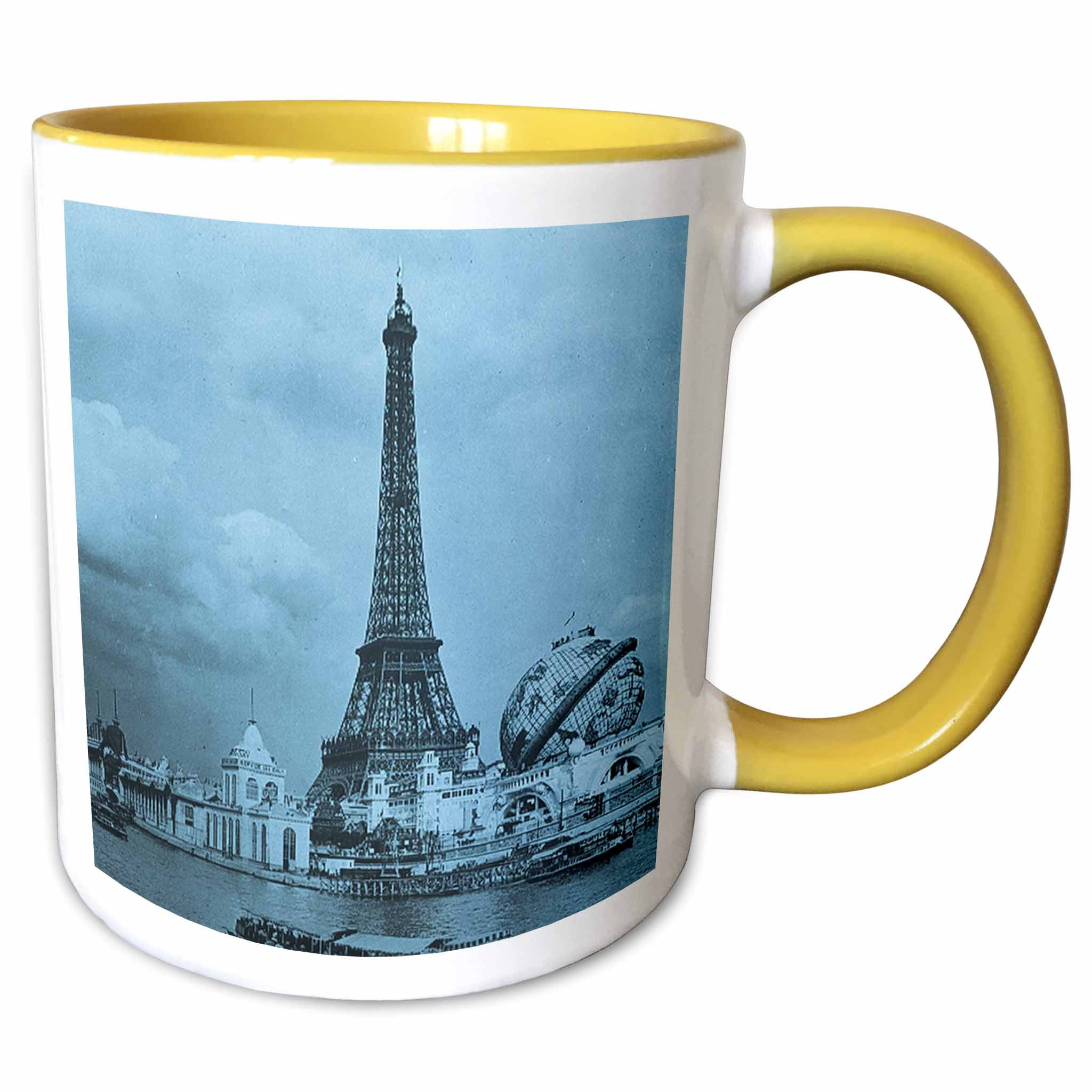 3drose, Eiffel Tower Paris Exposition from the Seine Cyan Tone, 15oz ...