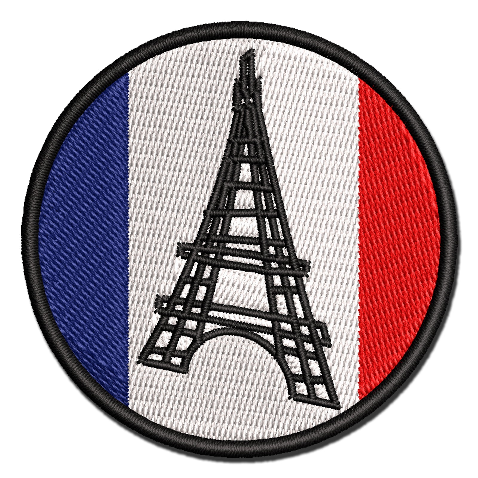 Eiffel Tower Paris France Doodle Applique Multi-Color Embroidered Iron ...