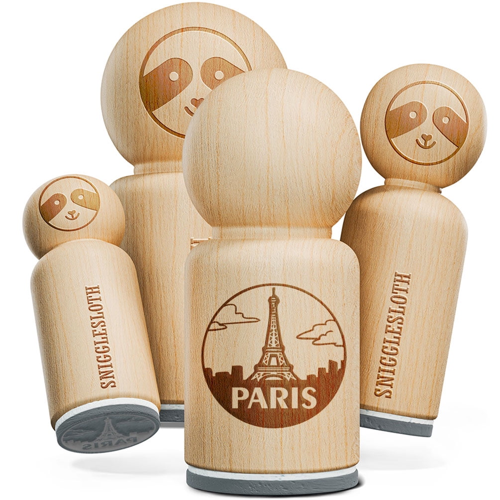 Eiffel Tower Paris France Landmark Destination Circle Rubber Stamp for ...