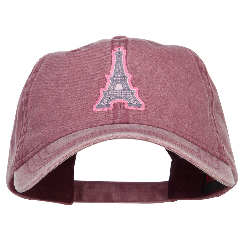 Eiffel Tower Paris Patched Washed Cap - Maroon OSFM - Walmart.com