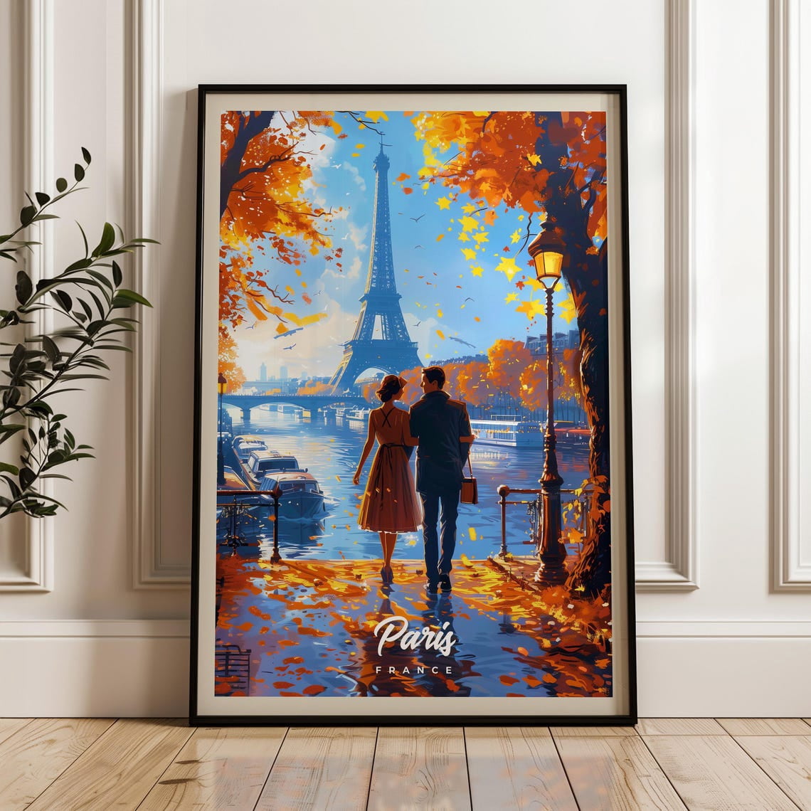Eiffel Tower Paris Travel Print, France Wall Art Print, Unframed Canvas ...