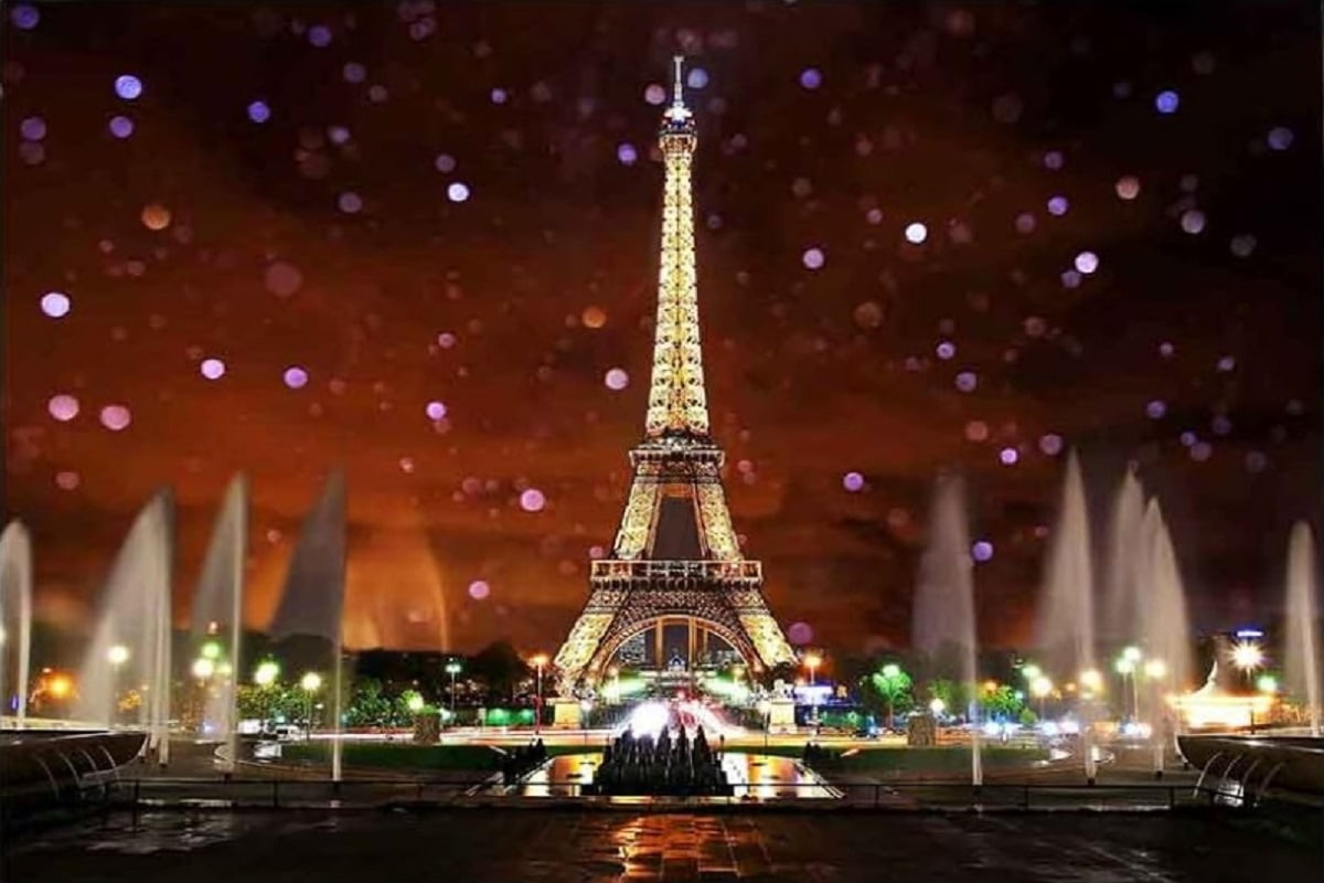 Eiffel Tower Photography Backdrop For Party Night Sce tic Background ...