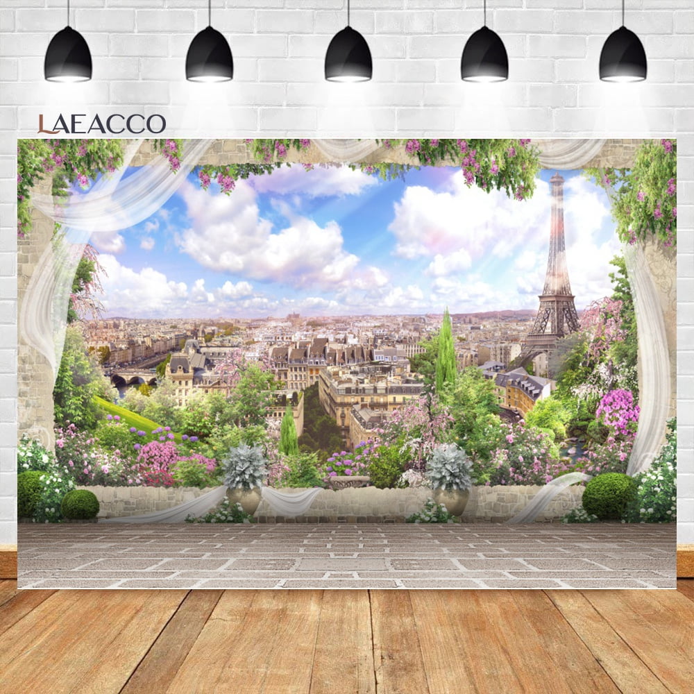Eiffel Tower Photography Backdrops City Landscape Balcony Overlook ...