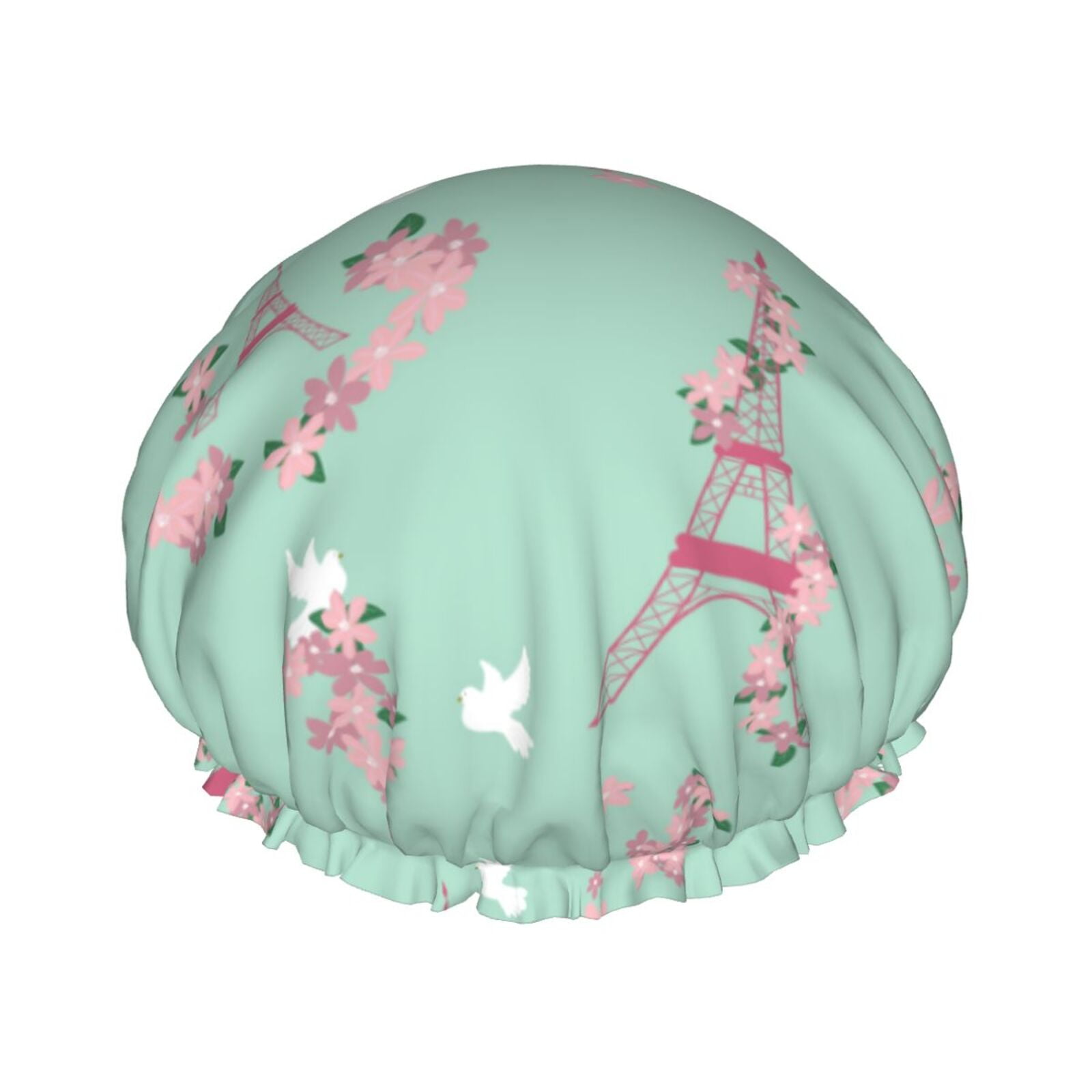 Eiffel Tower Pigeon Shower Cap Reusable Waterproof, Double Waterproof ...