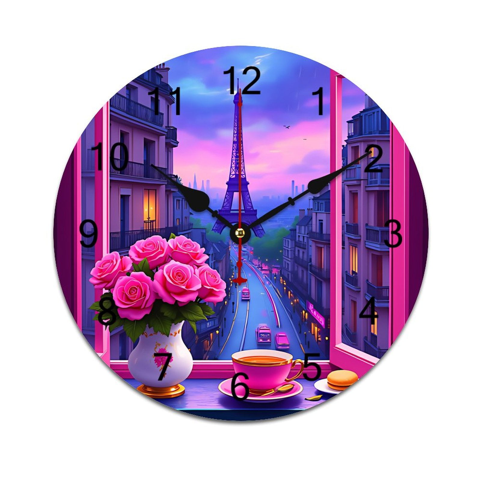 Eiffel Tower Pink Cherry Blossom Trees And Butterflies Word Saying Big ...