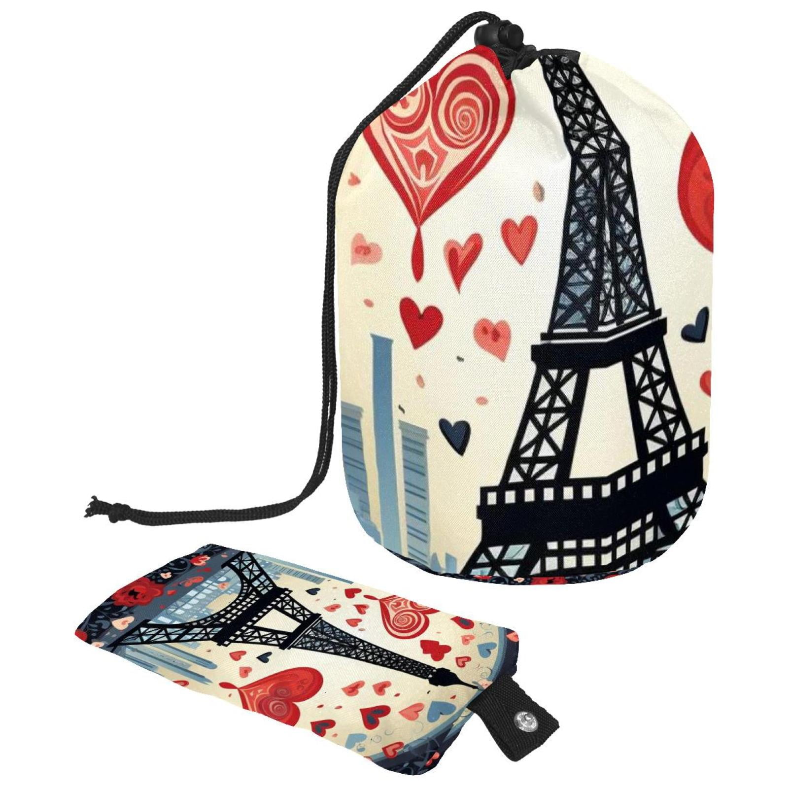 Eiffel Tower Portable Drawstring Foldable Travel Shower Bags Wash Bag ...