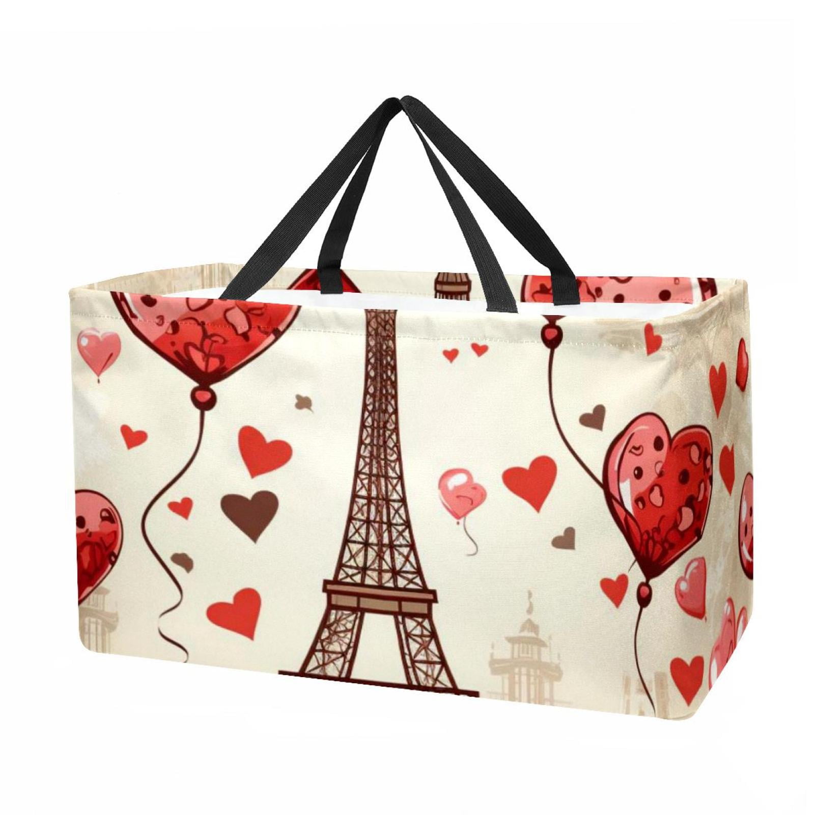 Eiffel Tower Premium Oxford Cloth Picnic Basket - Reusable, Foldable ...