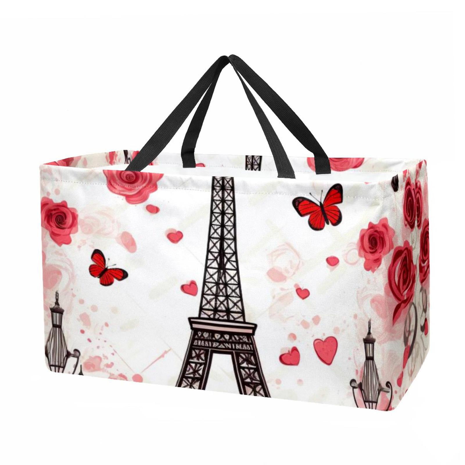 Eiffel Tower Premium Oxford Cloth Picnic Basket - Reusable, Foldable ...