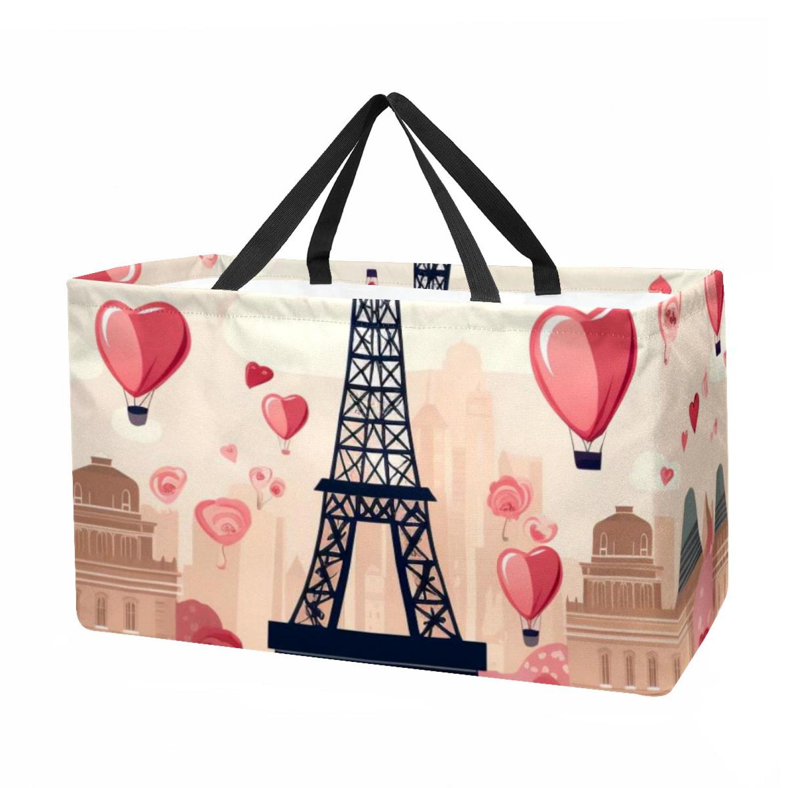 Eiffel Tower Premium Oxford Cloth Shopping Bags: Reusable, Foldable ...