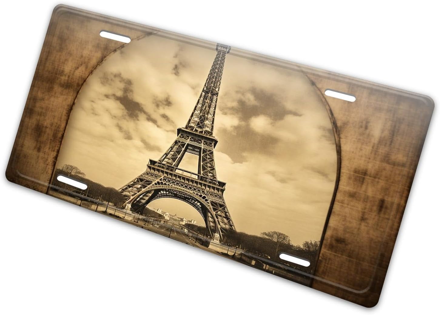 Eiffel Tower Retro Paris Painting License Plate Cover - Artistic ...